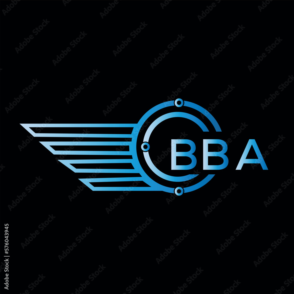 BBA logo, letter logo. BBA blue image on black background. BBA ...