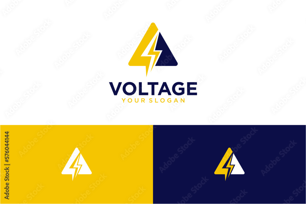 voltage logo design with letter a and energy Stock Vector | Adobe Stock
