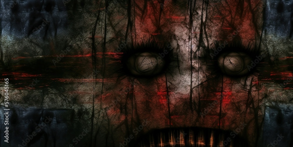 Background with scary face on the wall, horror texture for background ...