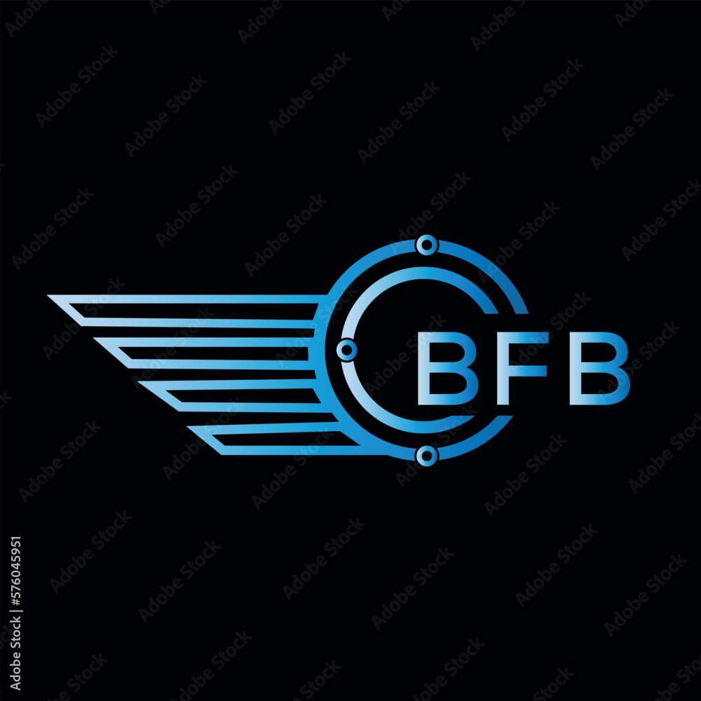 BFB logo, letter logo. BFB blue image on black background. BFB ...