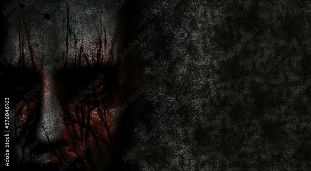 Background with scary face on the wall, horror texture for background ...