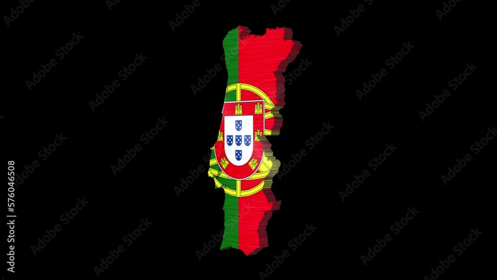 Vidéo Stock 3D animation of Portugal map rotating, isolated by alpha ...