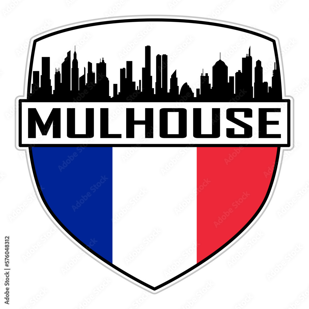 Mulhouse France Flag Skyline Silhouette Mulhouse France Lover Travel ...