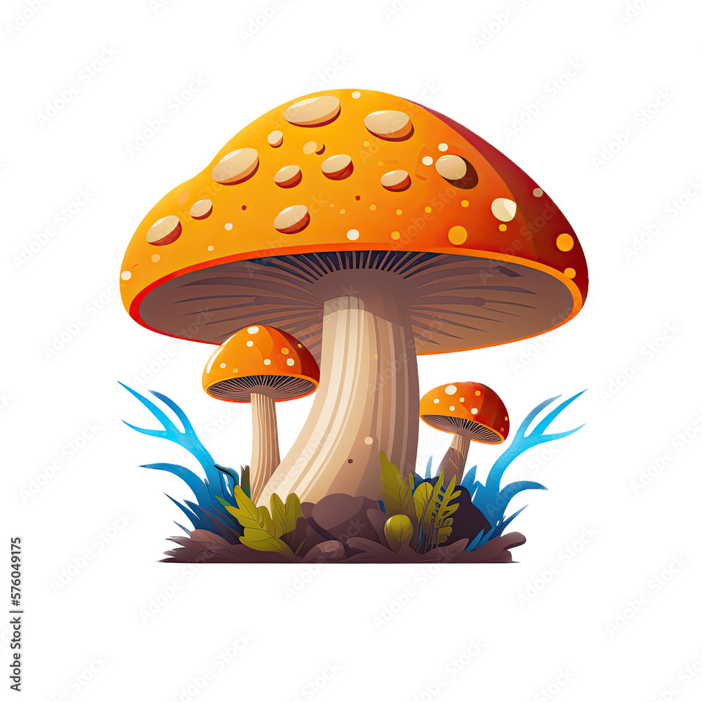 Colorful Mushroom Icon Logos, Transparent Background, PNG, Generative ...