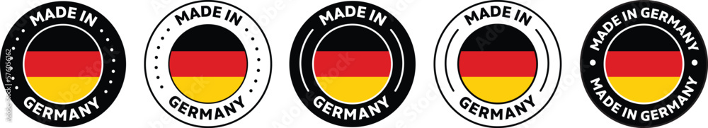 Set of Made in germany label icons. Made in germany logo symbol. german ...