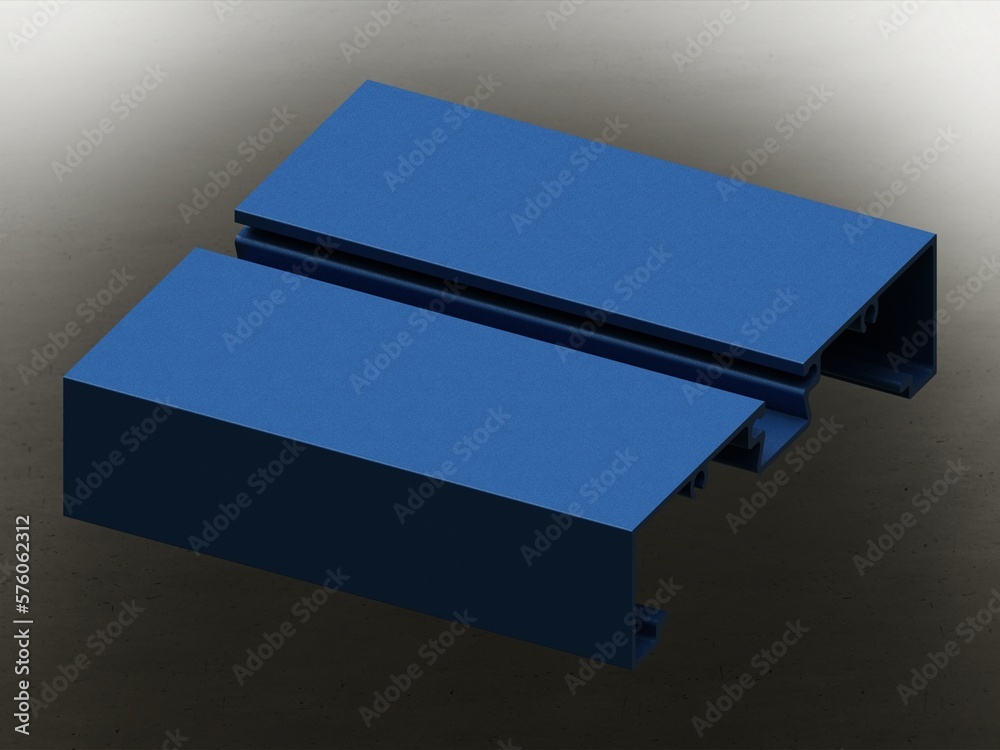 Aluminum Extruded Open Back MOD:AL-021sh 3D Rendering Stock ...