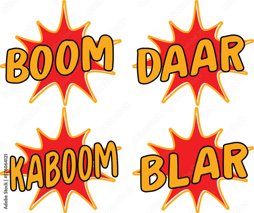 Cartoon explode icons. Speech bubble boom sign expression Stock Vector ...