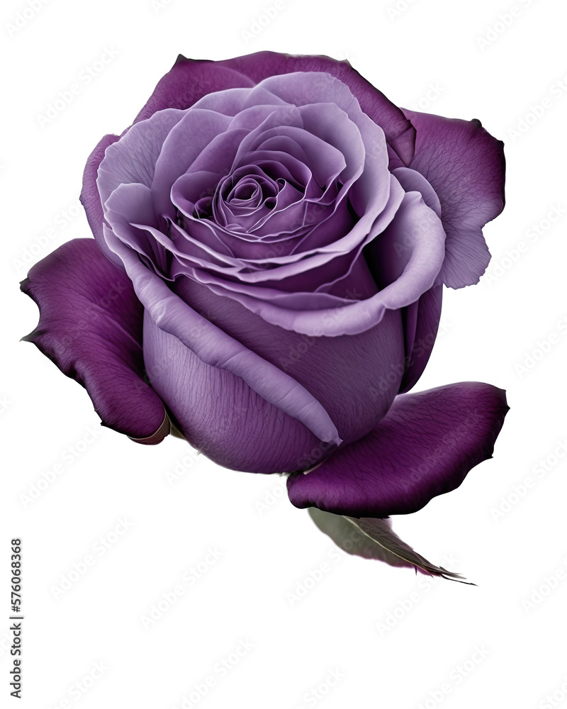 photorealistic purple rose illustration with a transparent background ...