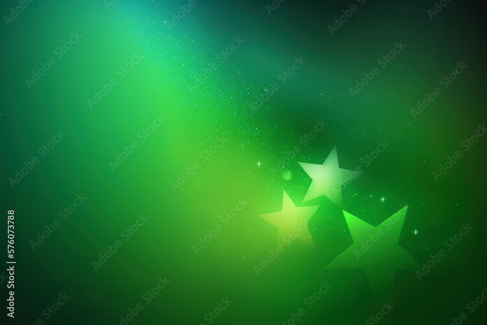 Green shining background with stars, festive green background created ...