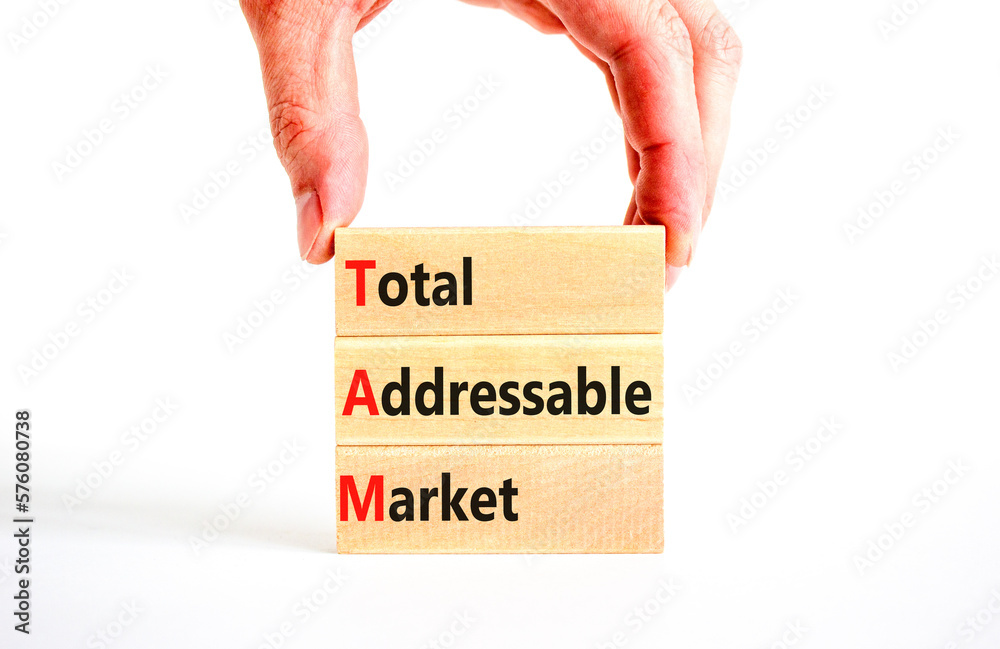 TAM total addressable market symbol. Concept words TAM total ...
