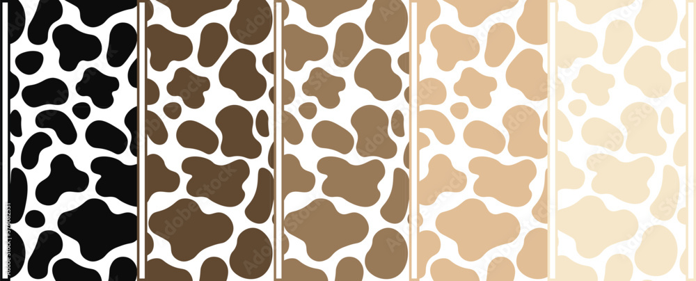 Set of beautiful animal prints isolated on white. Vector illustration ...