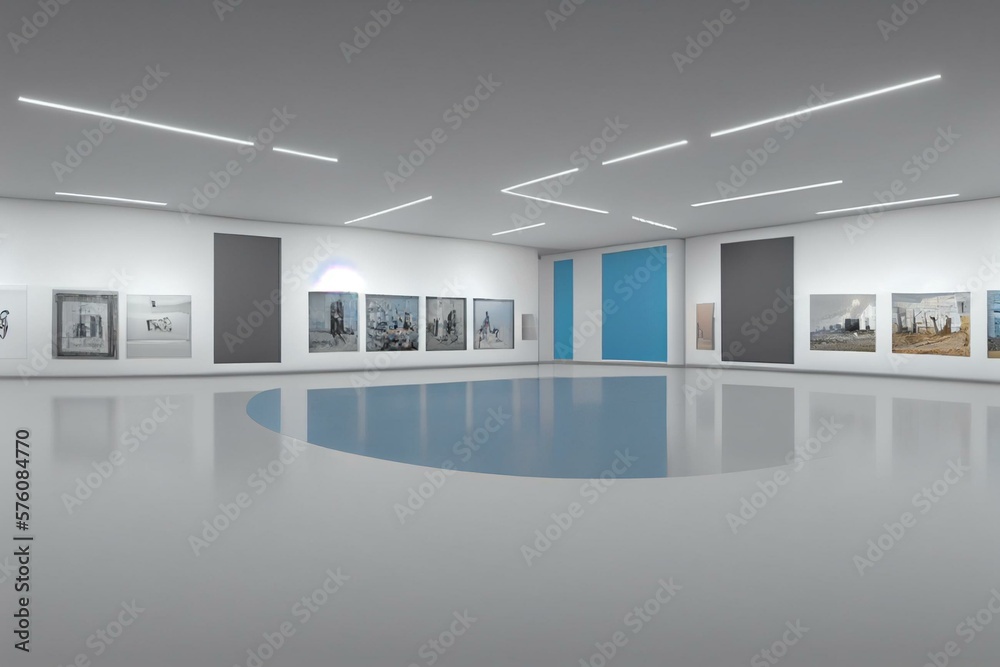 Full spherical hdri panorama 360 degrees of empty exhibition space ...