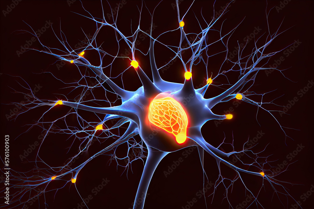 Neuron Synapse Firing Inside the Human Brain - Generative AI ...