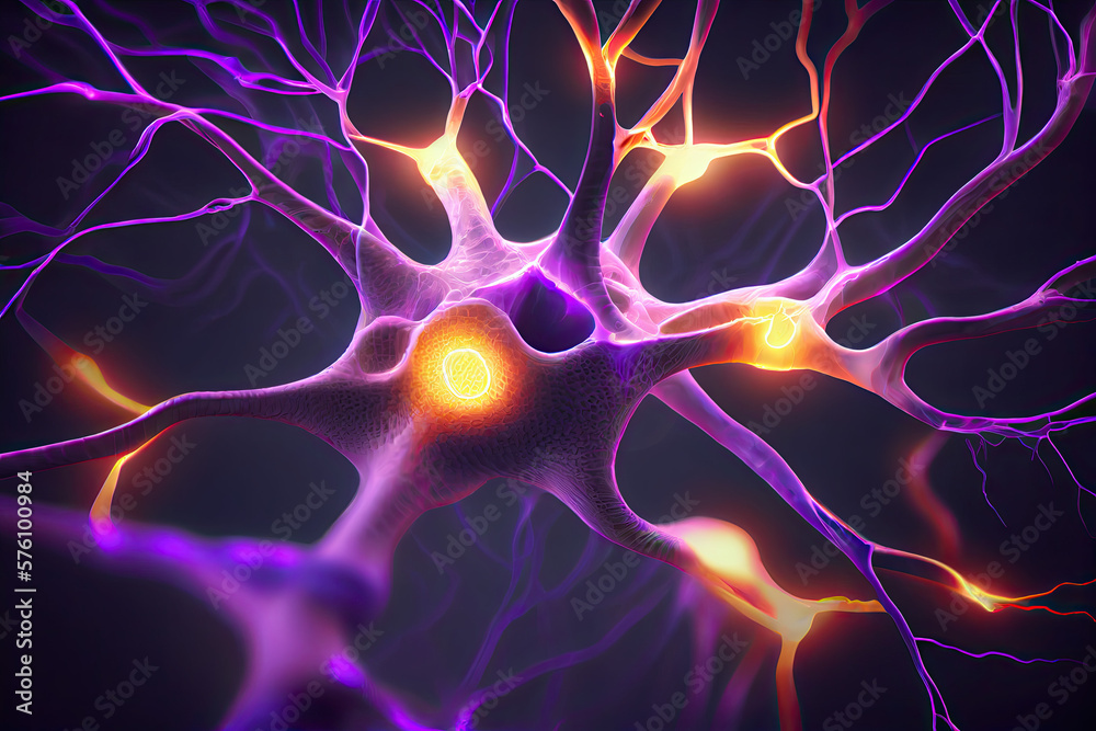 Neuron Synapse Firing Inside the Human Brain - Generative AI ...