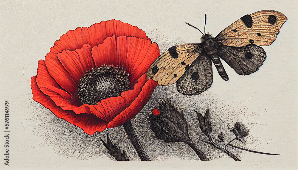 Red Poppy Flower Memorial for Fallen Soldiers - Symbol of Remembrance ...