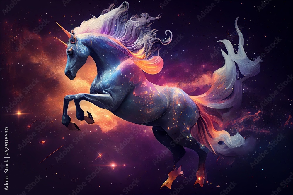 Space Unicorn In Space. Godlike Creature, Cosmic, Awe Inspiring, Dreamy ...