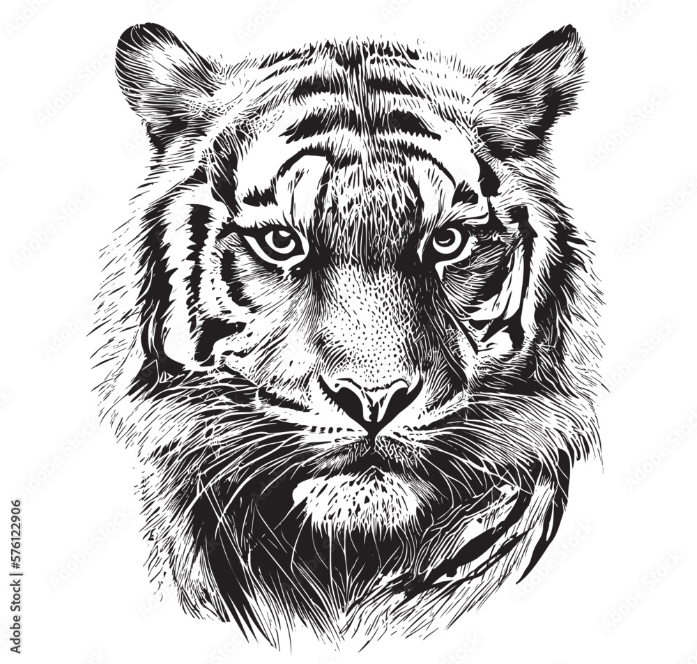 Tiger Head Drawing