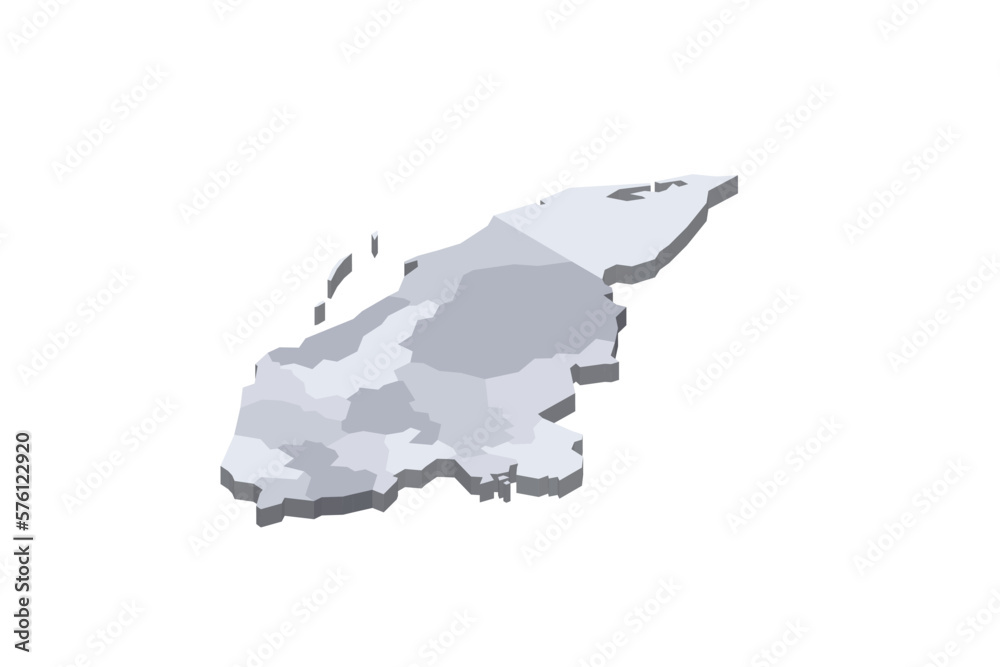 Honduras political map of administrative divisions - departments. 3D ...