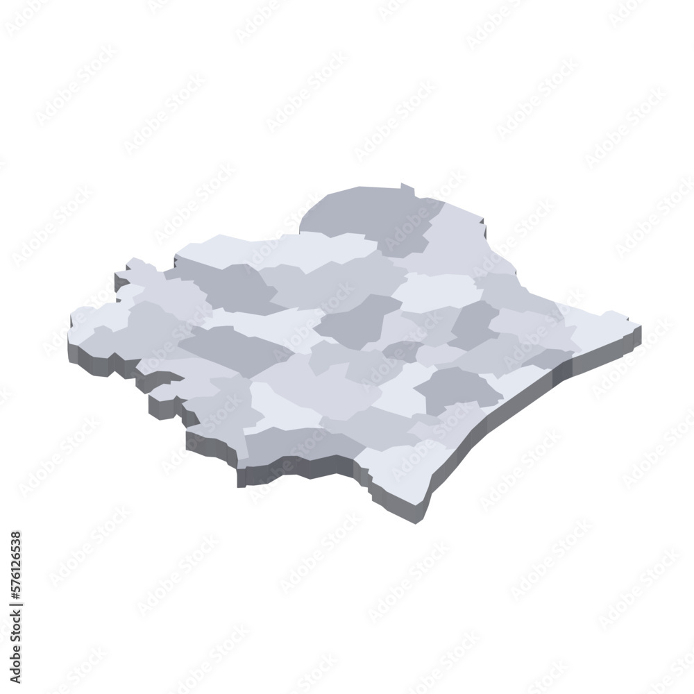 Ivory Coast political map of administrative divisions - regions and ...