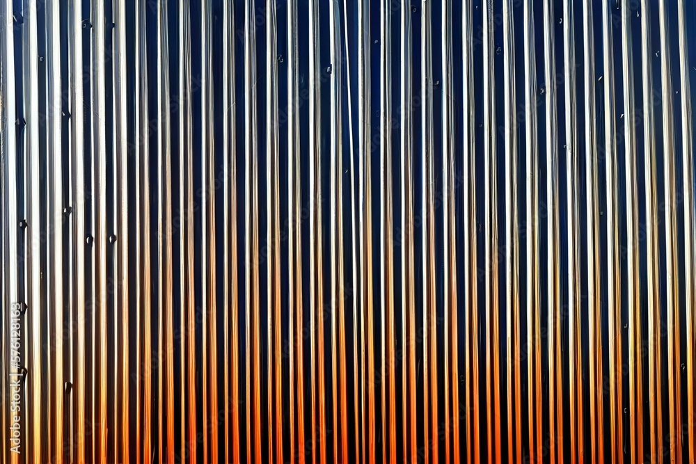 Stacks of metal corrugated sheets, steel zinc or galvanized wave shaped ...