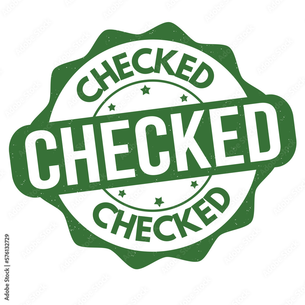 Checked label or stamp Stock Vector | Adobe Stock
