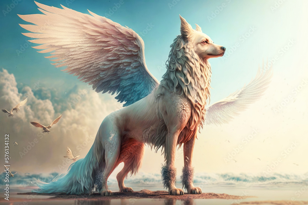 Powerful Epic Legendary dog in heaven. Spiritual Animal Awakening ...