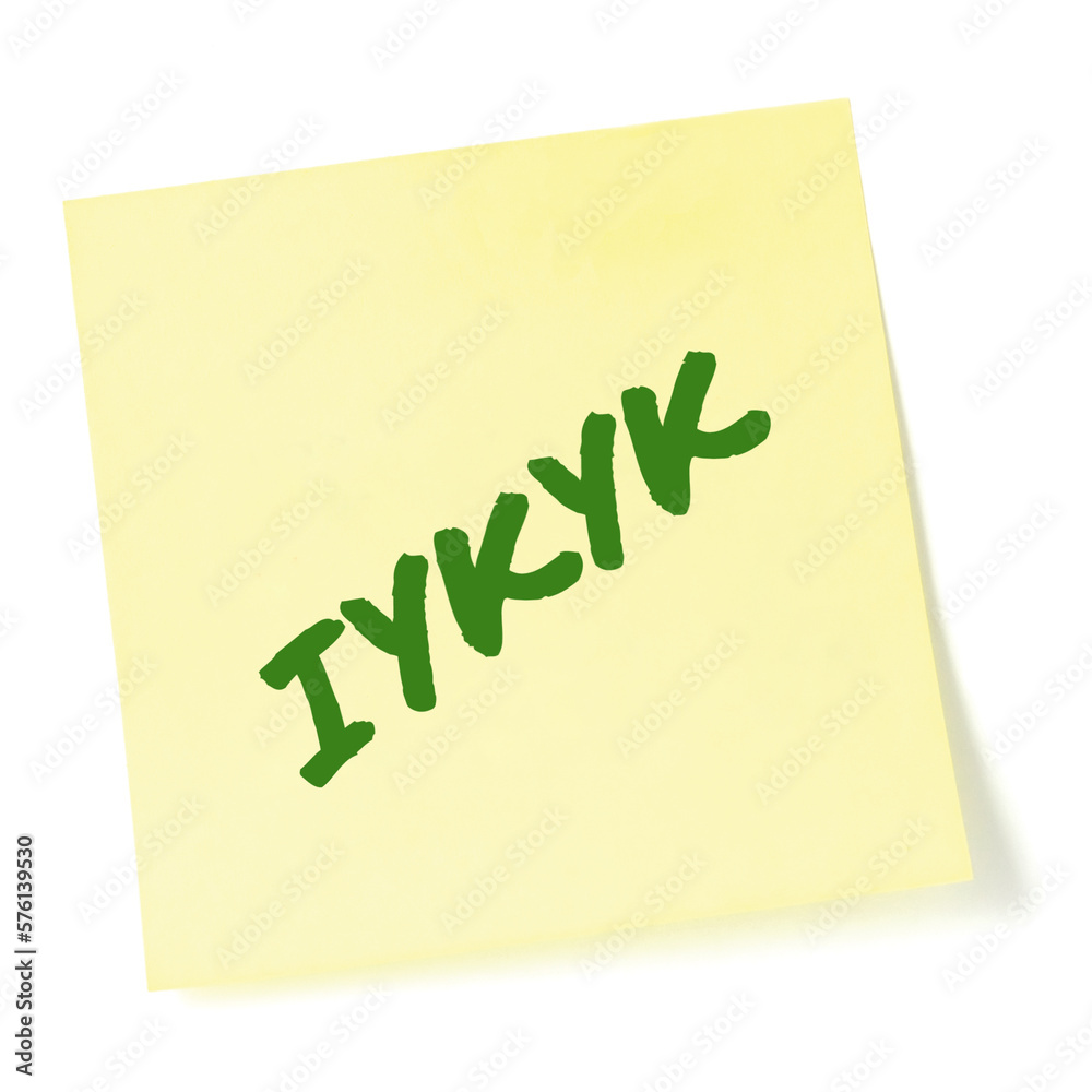 If you know, you know acronym IYKYK typography text macro closeup ...