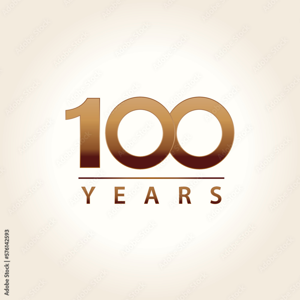 100 years logo for events with light background. symbol for ...