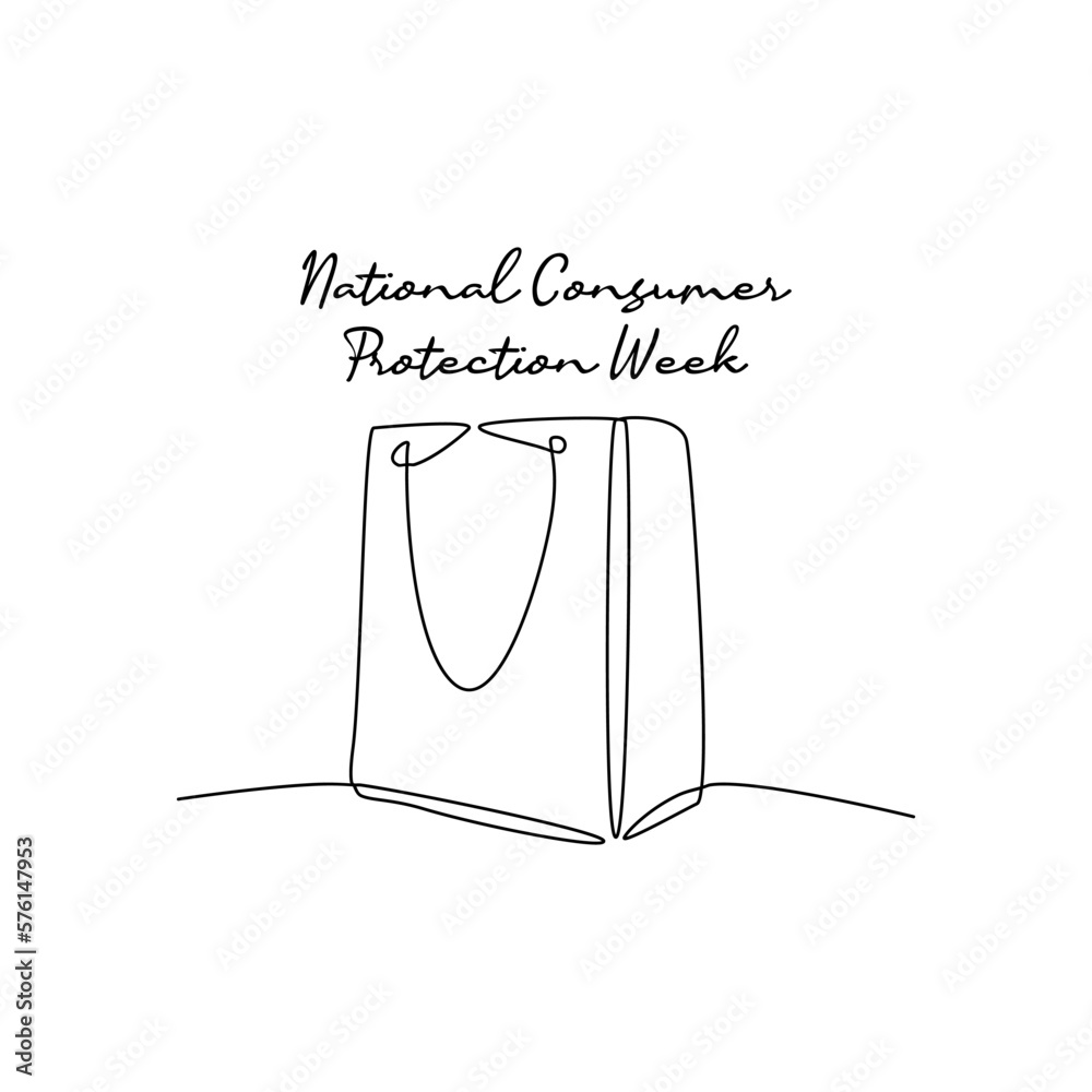 single line art of national consumer protection week good for national ...