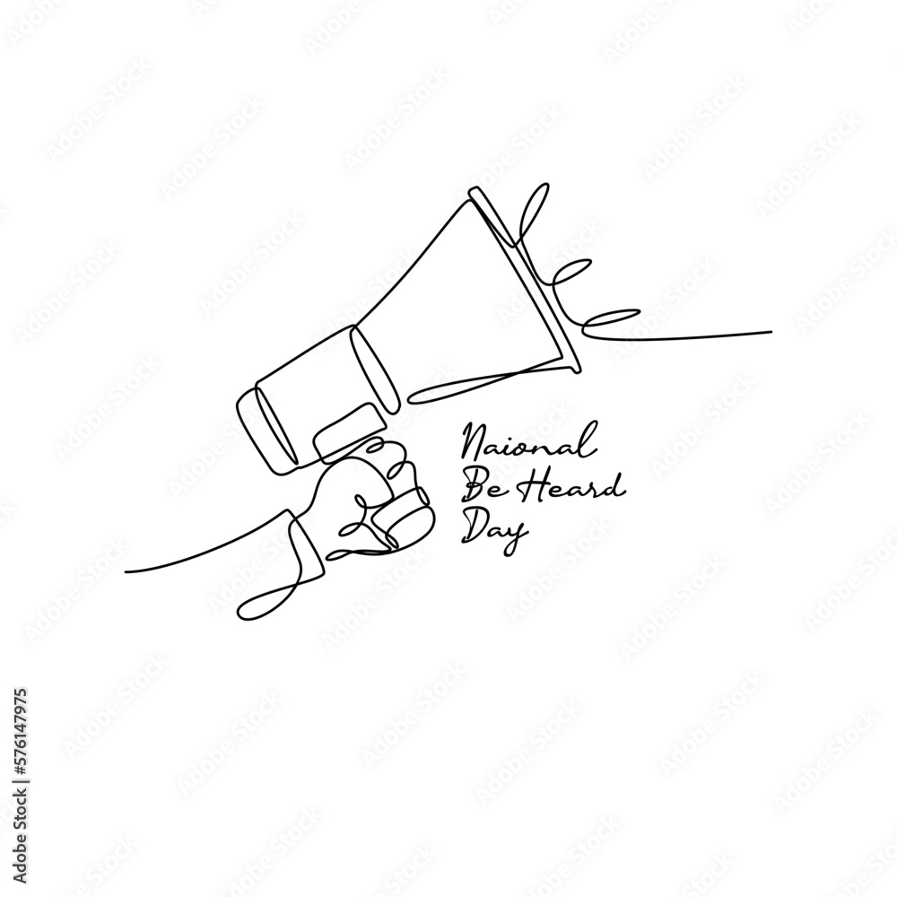 single line art of national be heard day good for national be heard day ...