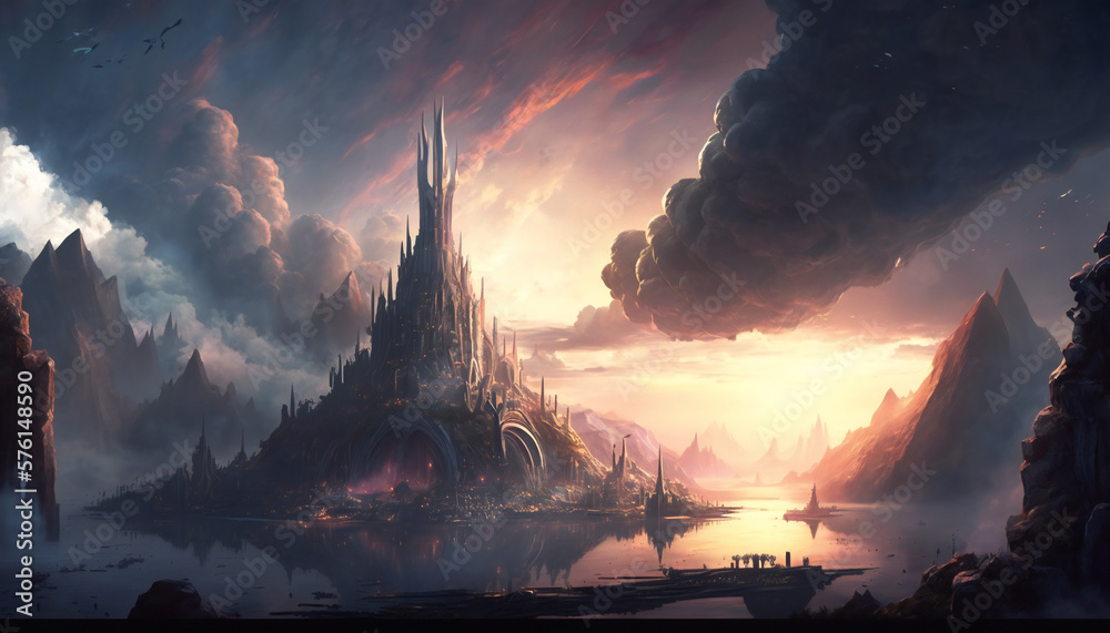 Asgard world of the gods - home of the Aesir - cloud landscape - German ...