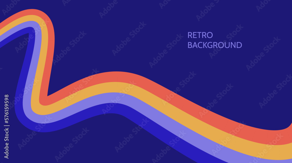 Retro abstract linear background. Colourful wavy lines wallpaper ...
