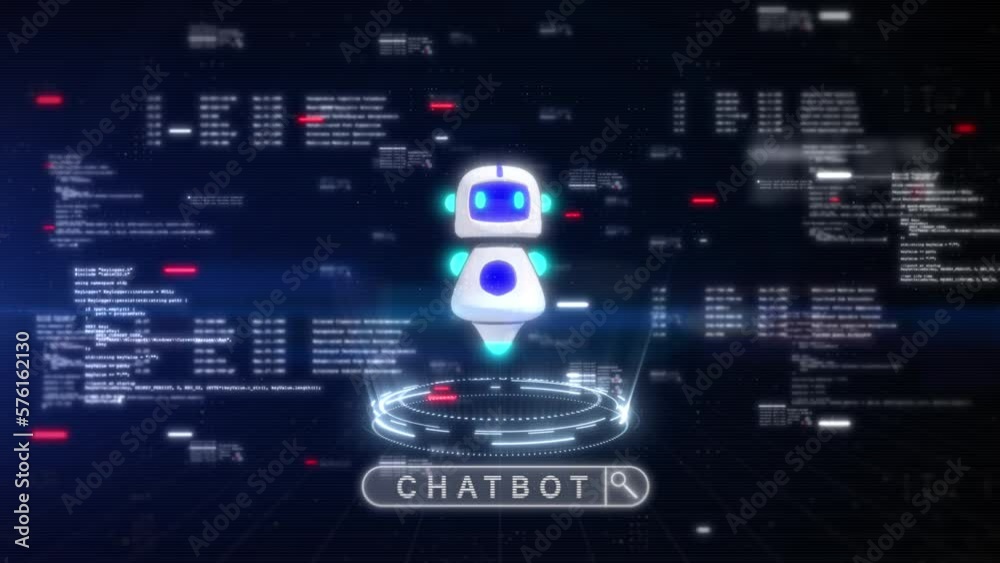 AI chatbot background concept, Futuristic computer engineer programmer, Typing code cyber ...
