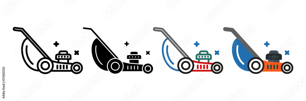 Lawn mower icon. sign for mobile concept and web design. vector ...