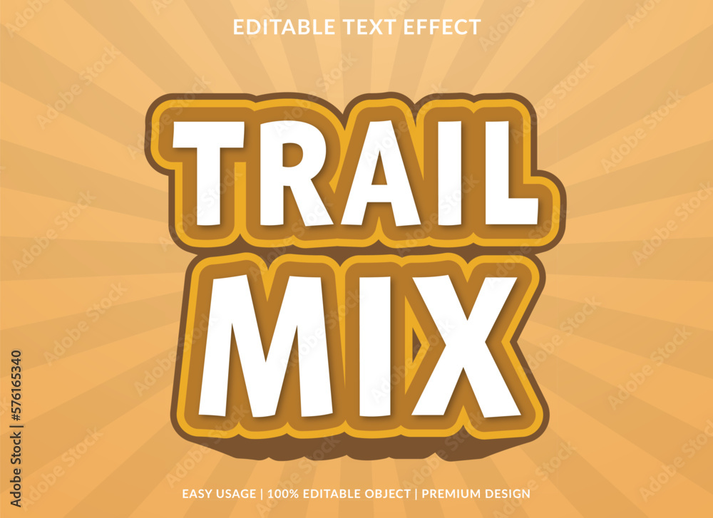 trail mix text effect template with abstract background, editable ...