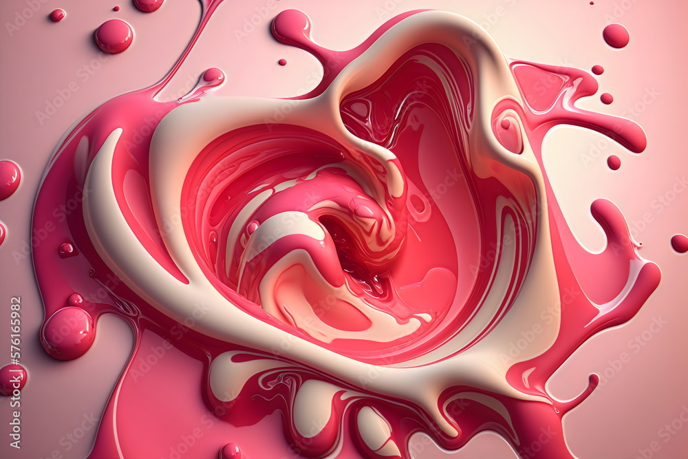 swirls of strawberry milkshake liquid background created with ...