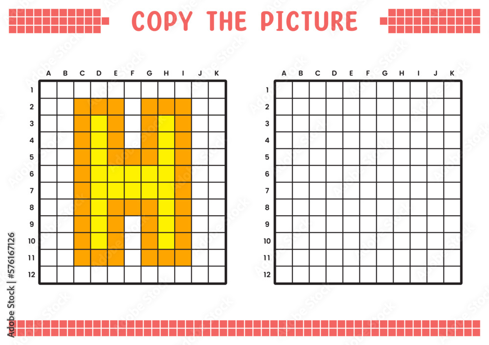 Copy the picture, complete the grid image. Educational worksheets ...