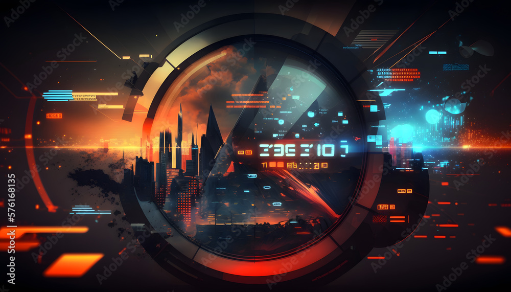 Glowing Automotive HUD Background with AI-Powered Virtual Graphics and ...