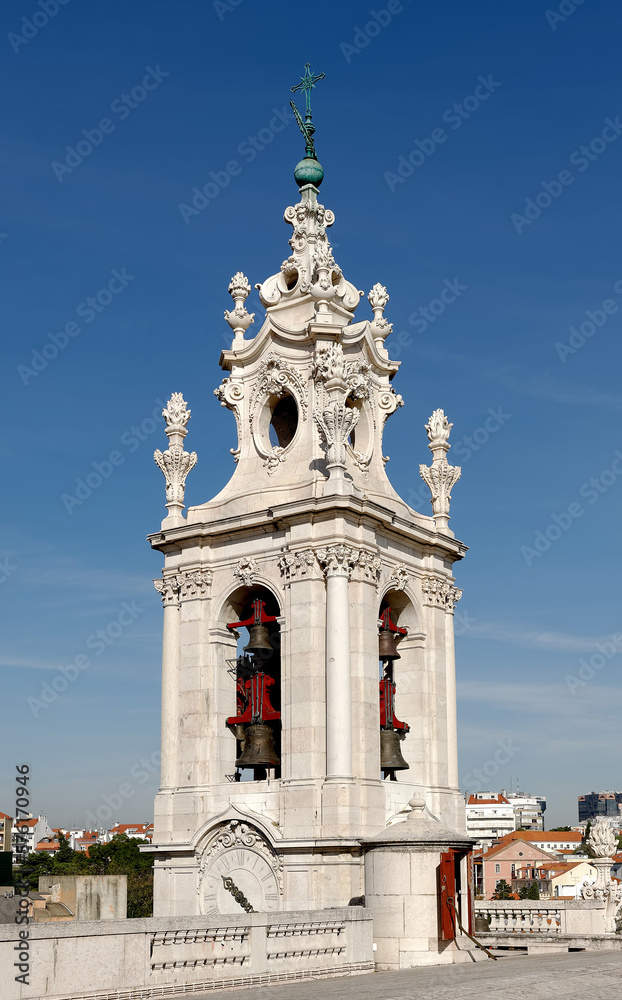 Foto de The bell tower of the Estrela Basilica or the Royal Basilica ...