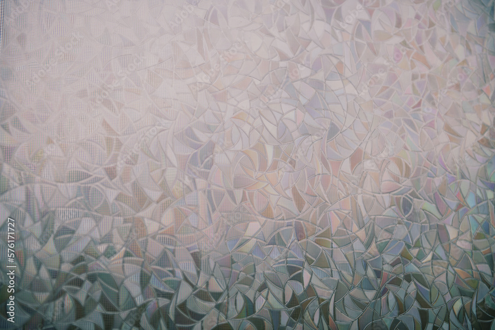 A closeup shot of beautiful privacy window film with an abstract ...