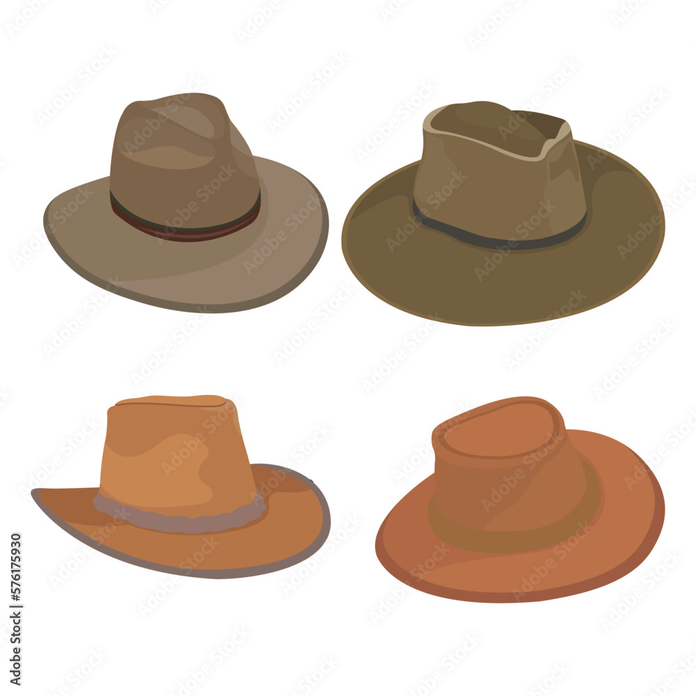 Vector illustration set of man and woman hats. Stylish male and female ...