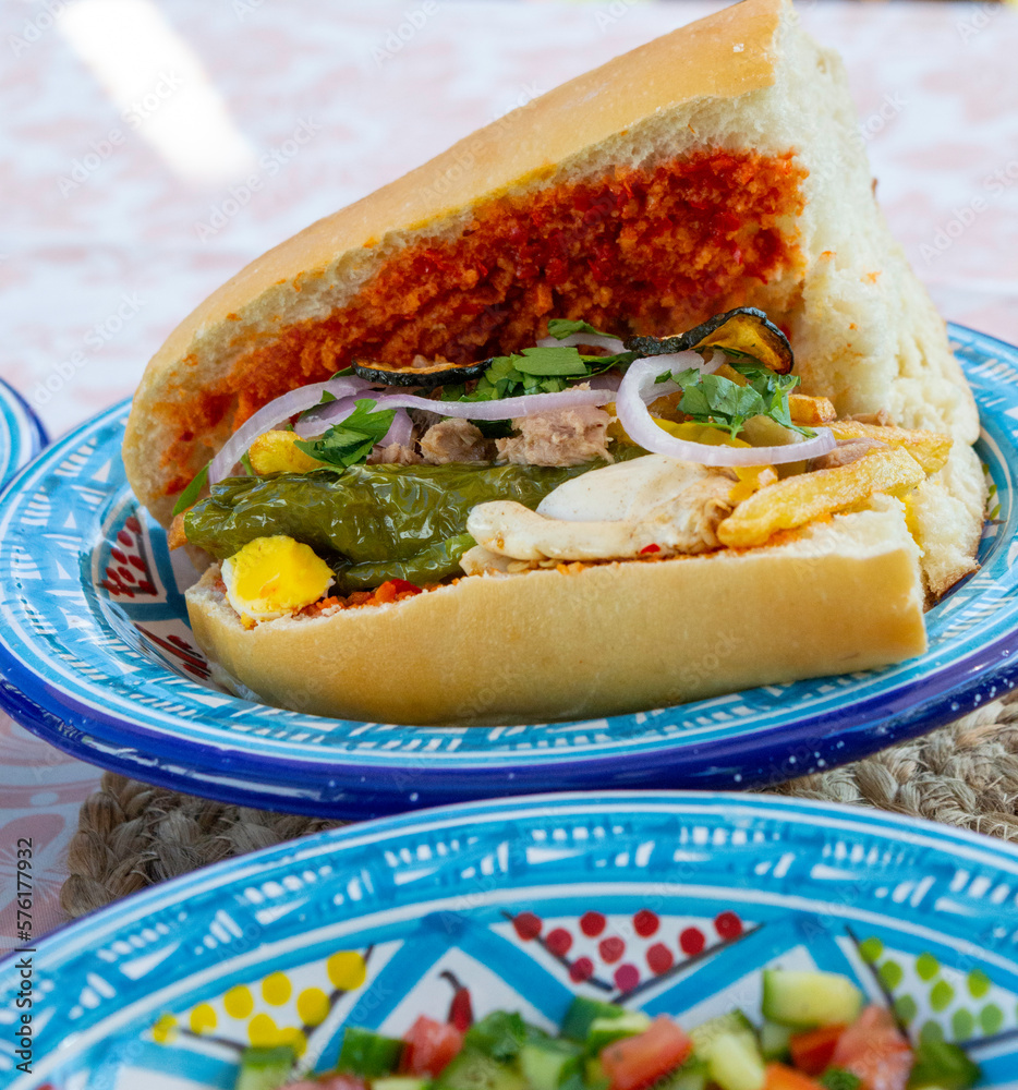 Foto de Plat typique tunisien Kafteji, plat de gastronomie tunisienne à ...