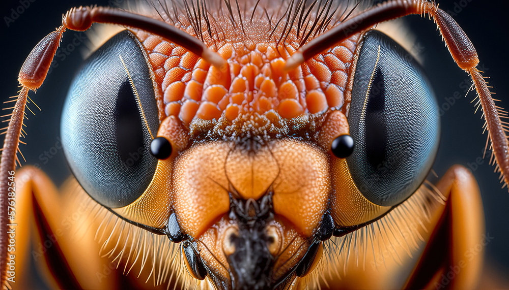 Macro photography of ant face. Insect close up. Created with Generative ...