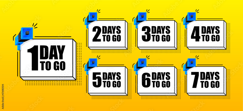 Countdown days to go event in geometry design. Banner sale. Time ...