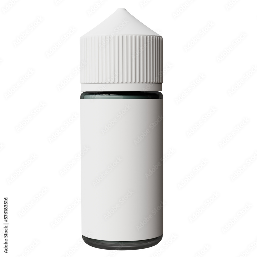 Liquid vape bottle created in high resolution with transparent ...