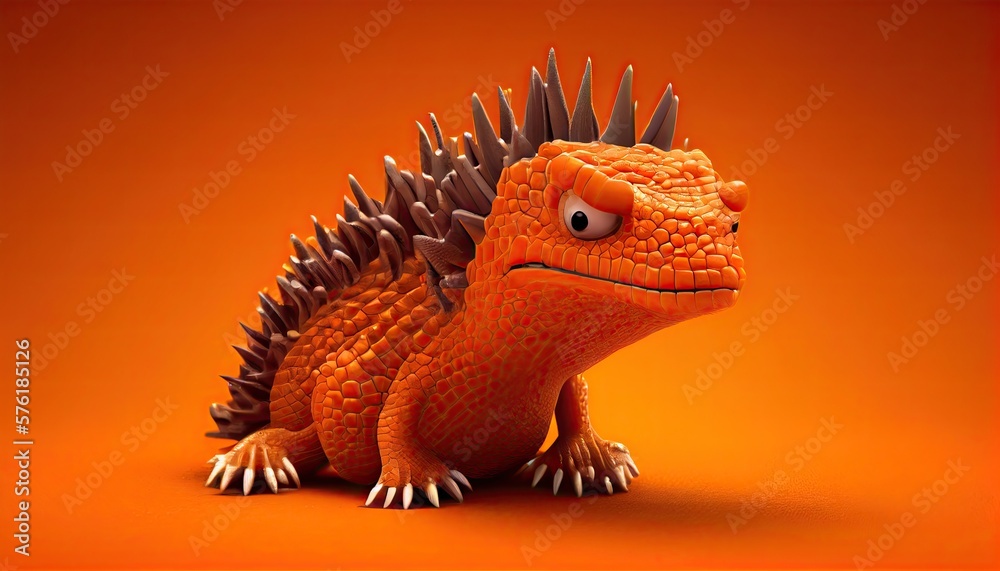 Cartoon of a mini alligator with spiky hair. Generative ai Stock ...