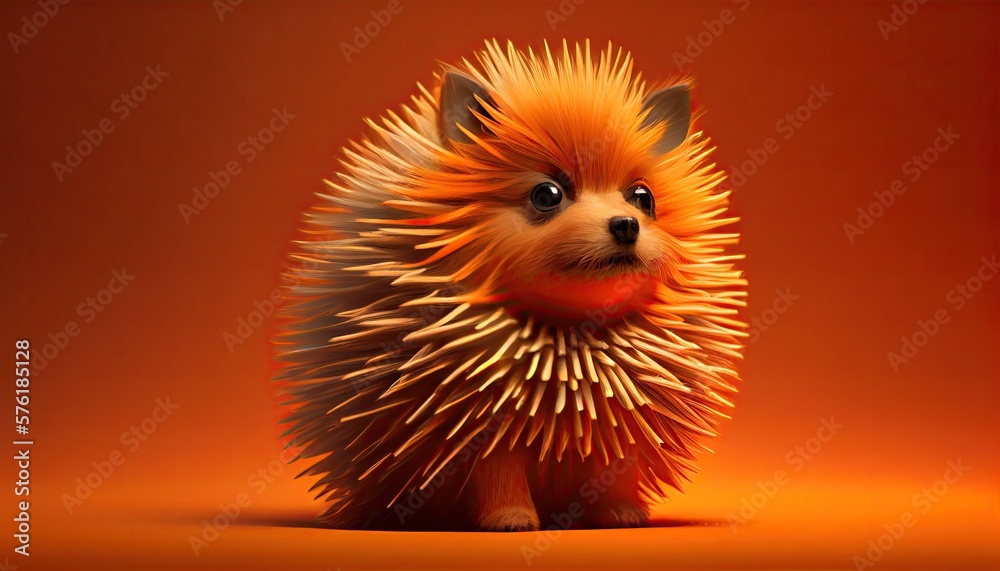 Cartoon of a miniature dog with spiky hair. Generative ai Stock ...