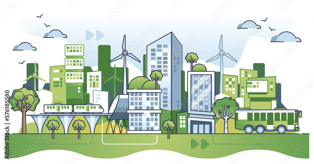 Sustainable green city with alternative and ecological power usage ...