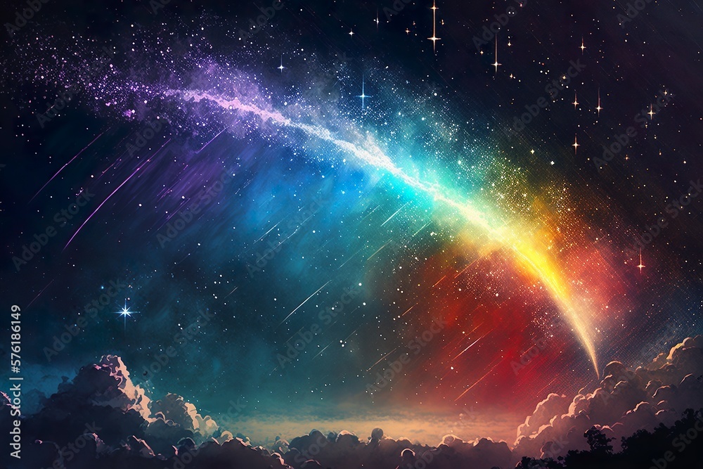 A dazzling image showcasing the beauty of a sky filled with falling ...