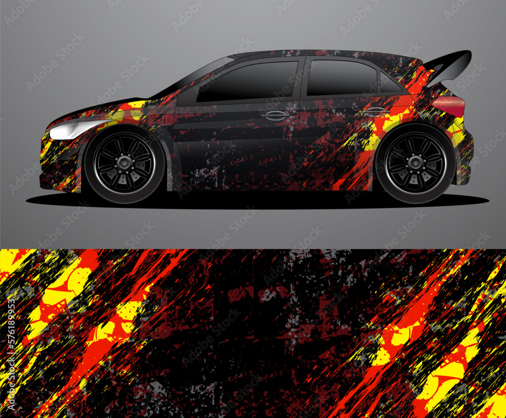 car wrap vector designs with abstract grunge background for vehicle ...